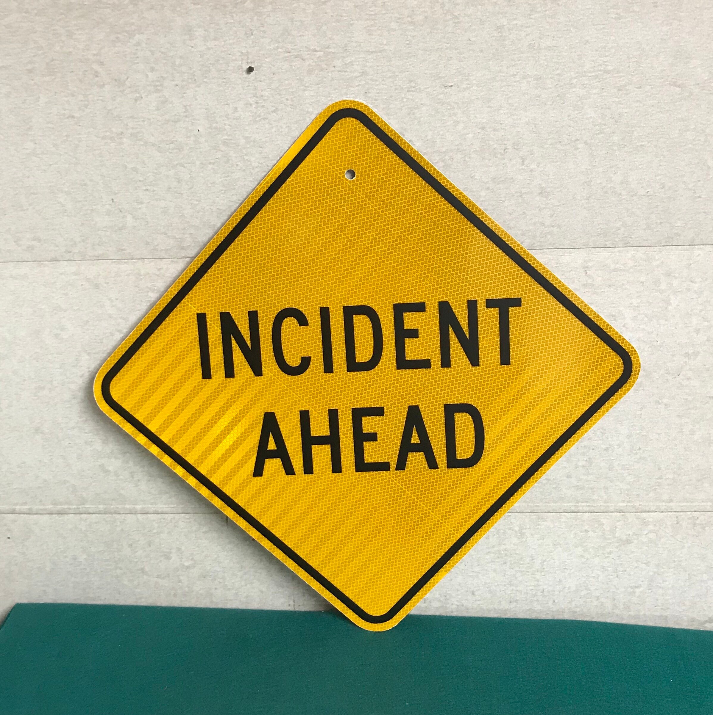 Authentic 24 Incident Ahead Warning Highway Sign, Emergency Accident ...