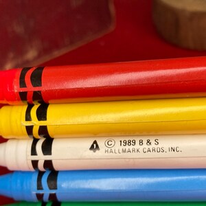 Crayola Crayon bright Journey, Bear on Crayon Boat, 1989 Hallmark ...