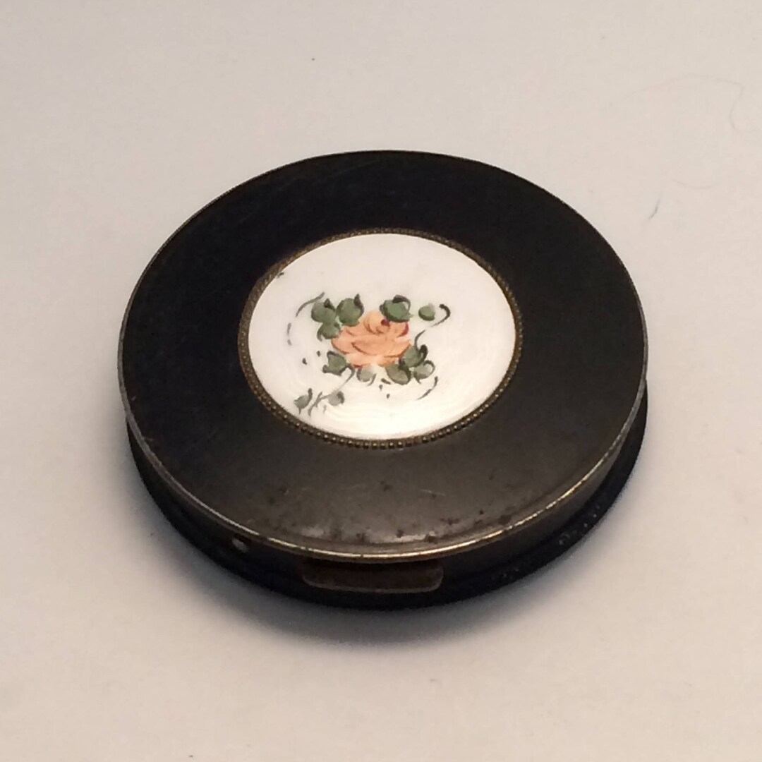 Enamel and Guilloche Mirror, Powder Compact - Etsy