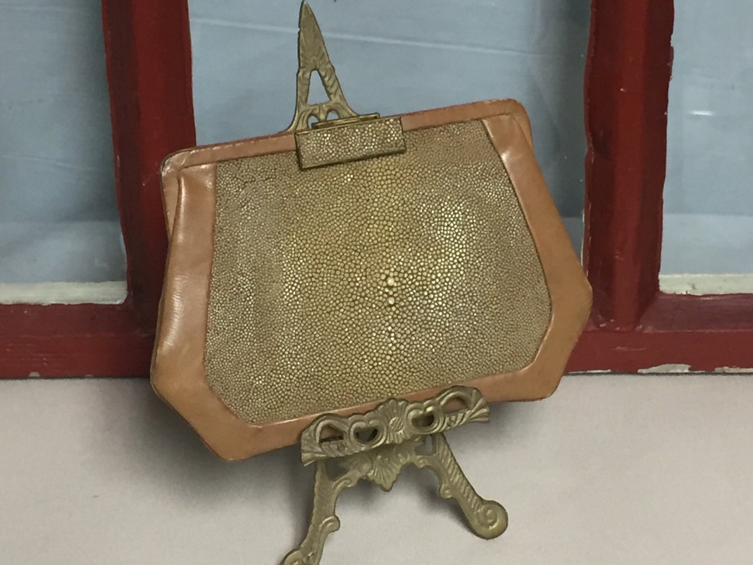 Monedero de cuero Stingray antiguo con trabilla para cinturón, monedero ...