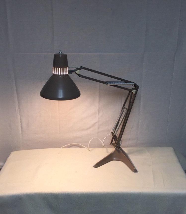 Unique Industrial Articulating Drafting Light With a Heavy Iron Base ...