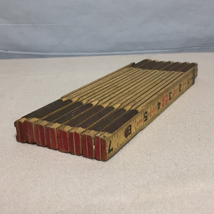 Lufkin 96 Wooden Foot Rule X48, 8' with Red Ends and Metal Slide ...