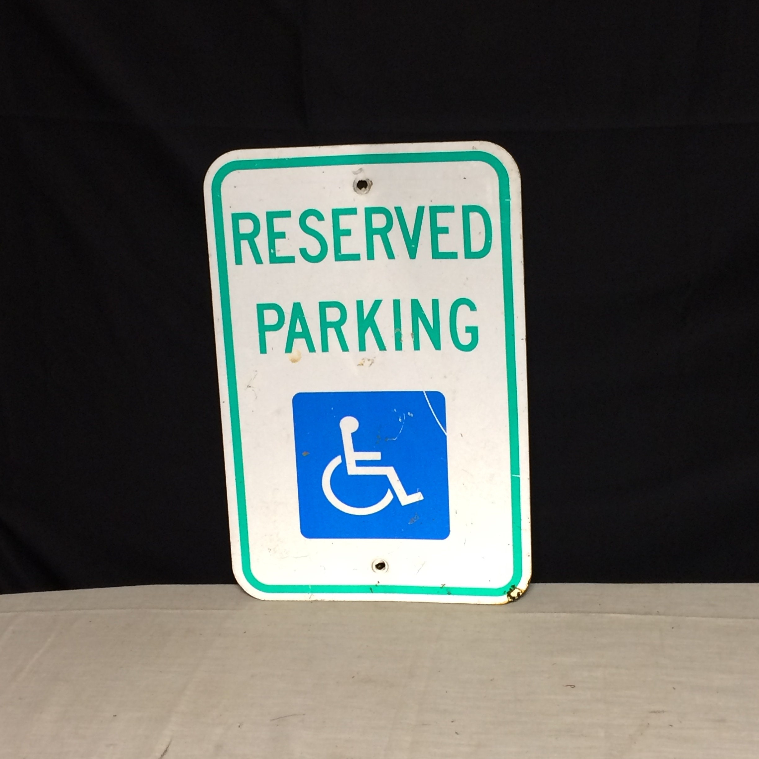 Vintage Metal Handicap Parking Sign, RESERVED PARKING, Man Cave Decor ...