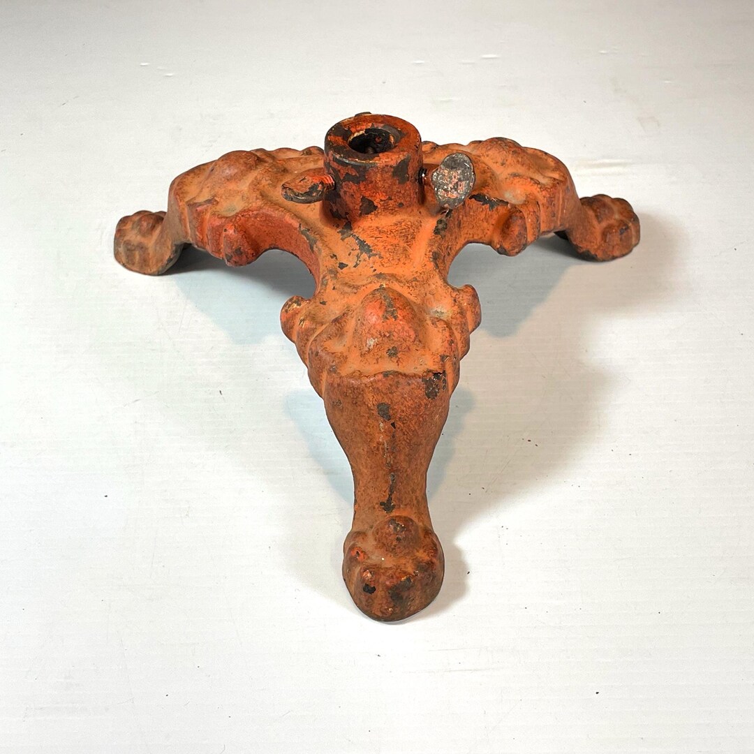 Antique Cast Iron 3 Legged Footed Flag Pole Base, Ornate Floor Lamp ...