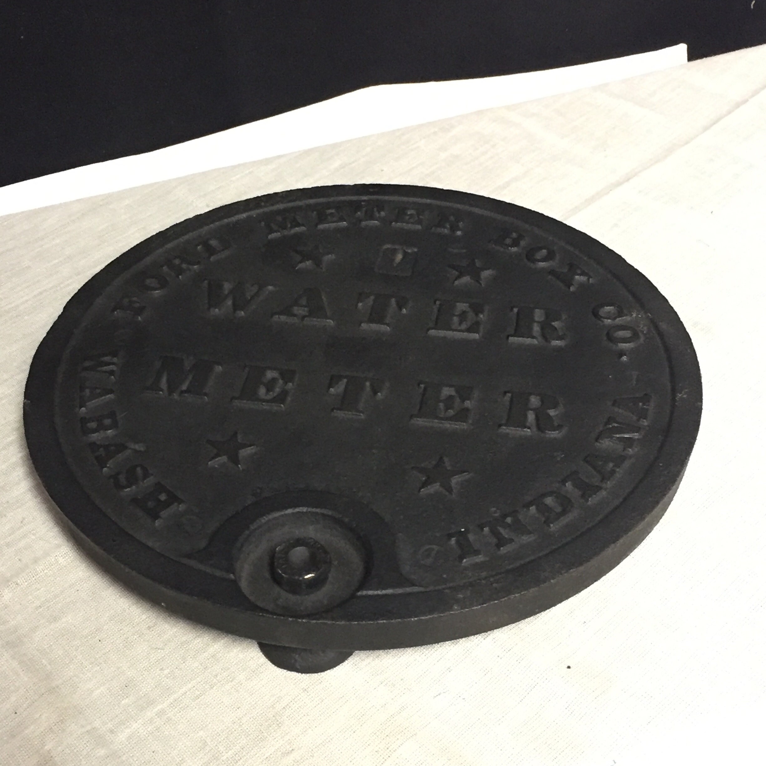 Vintage 10 Embossed Cast Iron Water Meter Cover Lid, Ford Meter Box Co ...
