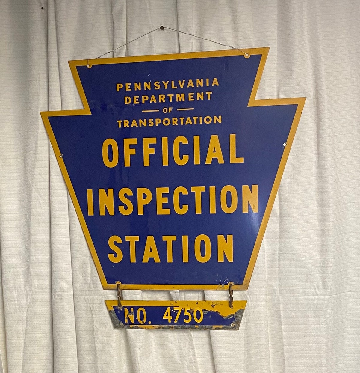 Vintage 2 Sided Pennsylvania Official Inspection Station Sign With Shop ...
