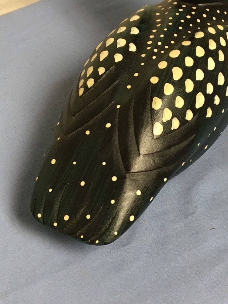 Hand Carved Wooden Loon Decoy, Duck Decoy, Hunting Lodge, Cabin Decor ...