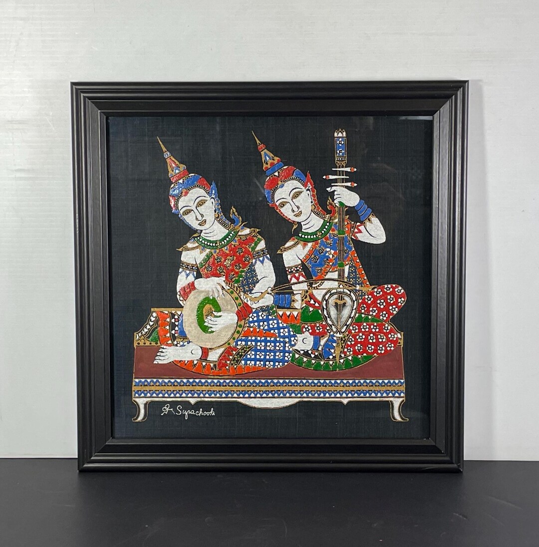 Hindu Temple Musicians, Thailand Painting on Silk, Asian Art - Etsy