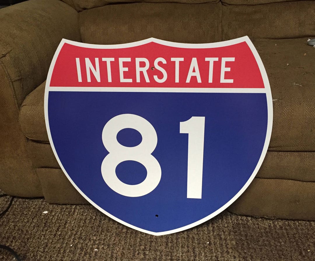 Vintage Original INTERSTATE 81 Sign Highway Shield NEW OLD Stock Metal ...