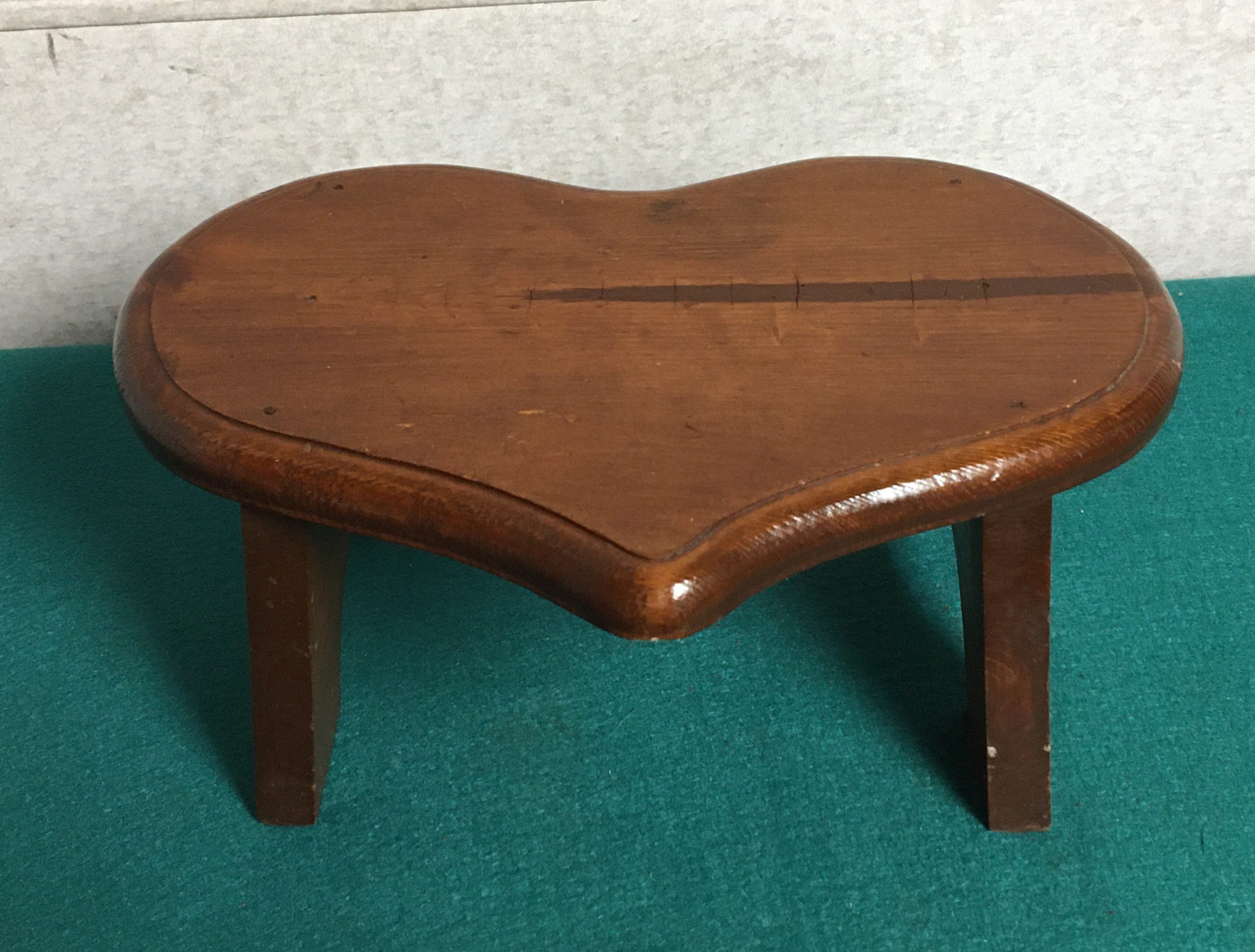 Heart Shaped Wooden Stool, Handmade Wood Foot Stool, Farmhouse, Rustic ...