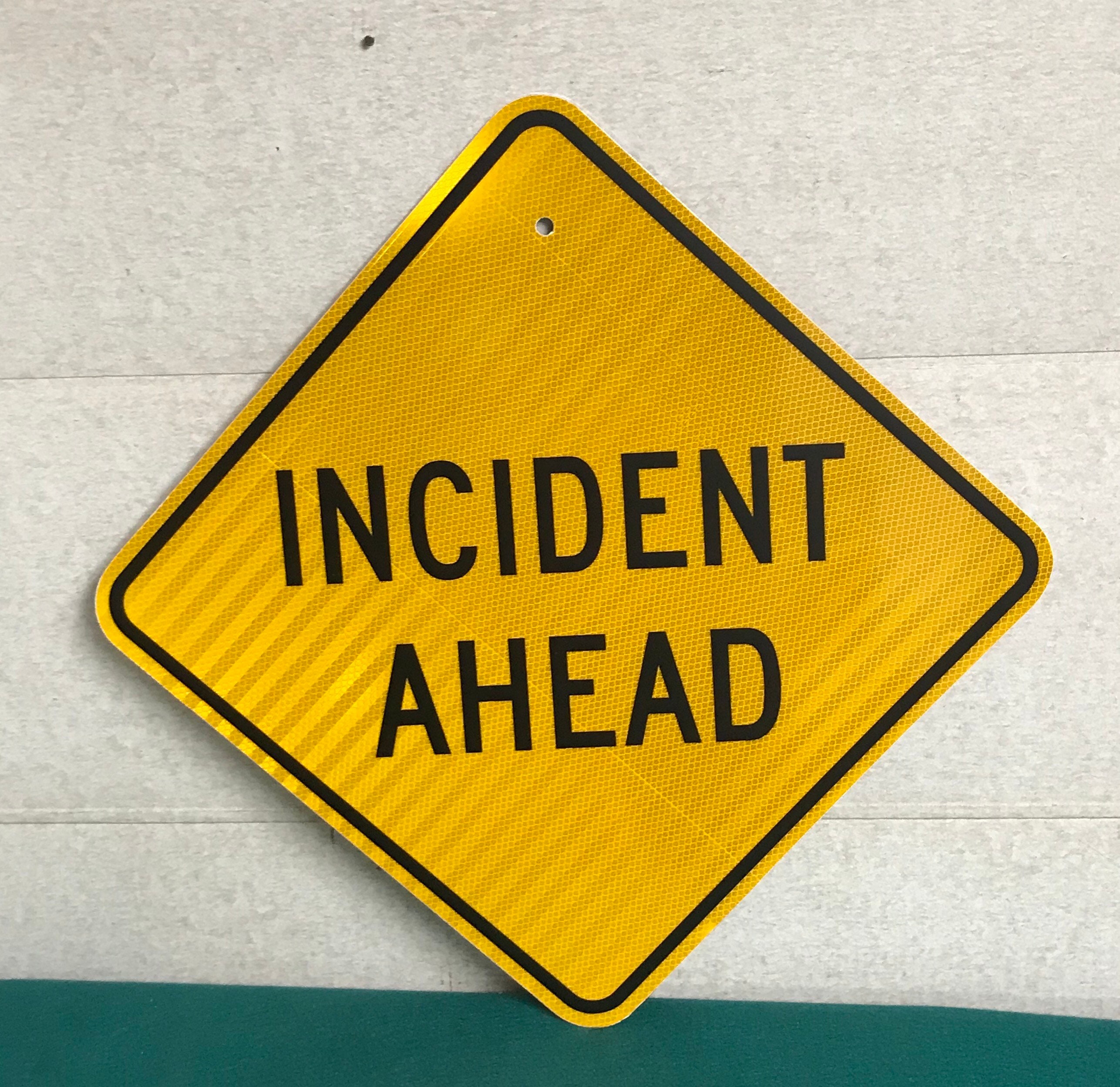 Authentic 24 Incident Ahead Warning Highway Sign, Emergency Accident ...