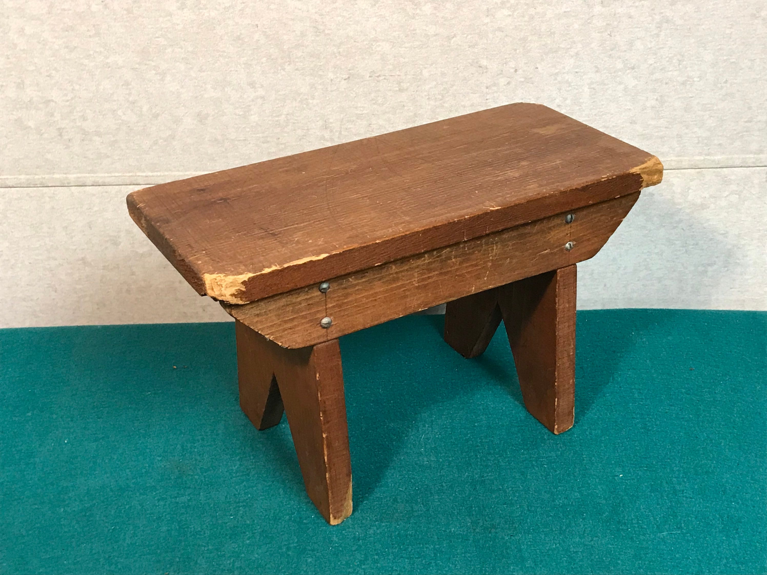 Handmade, Wooden Stool, Primitive Step Stool, Farmhouse, Rustic Plant Stand