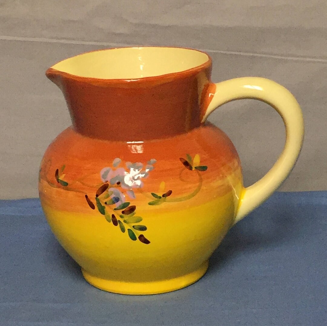 French Ceramic Pitcher, Atelier Du Sage Faience Pottery, France, Purple ...