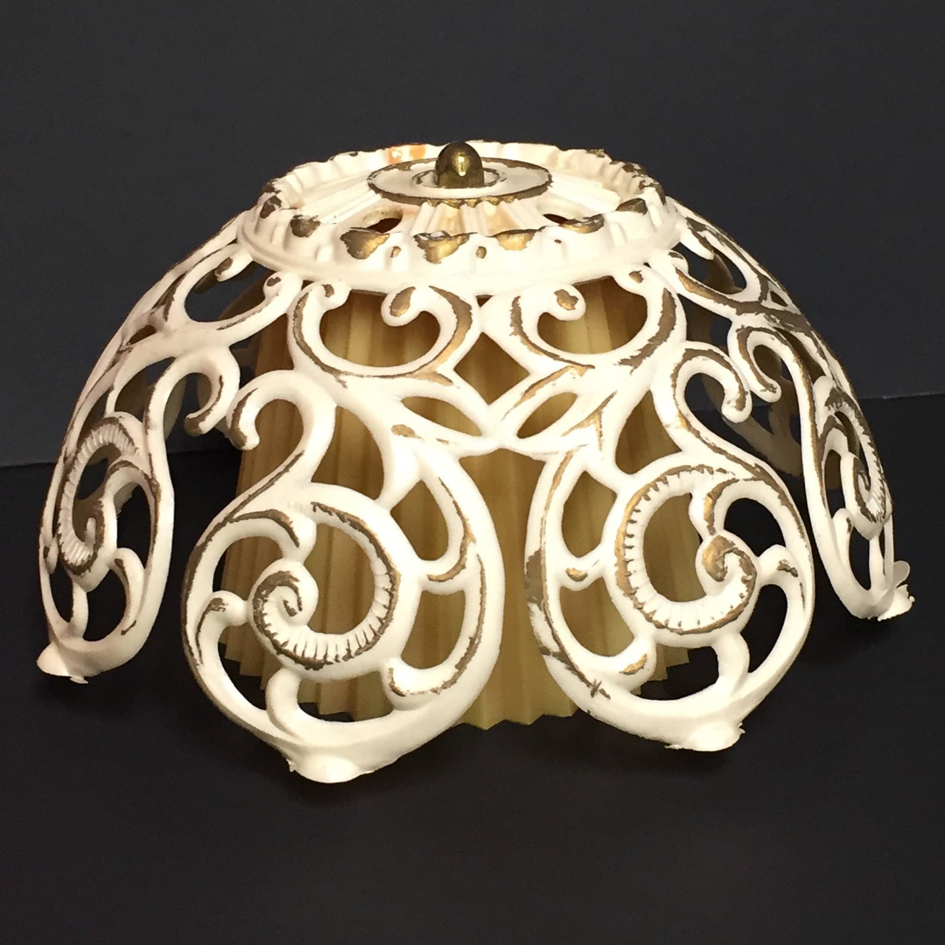 Vintage Hard Plastic, Scroll Work Lamp Shades