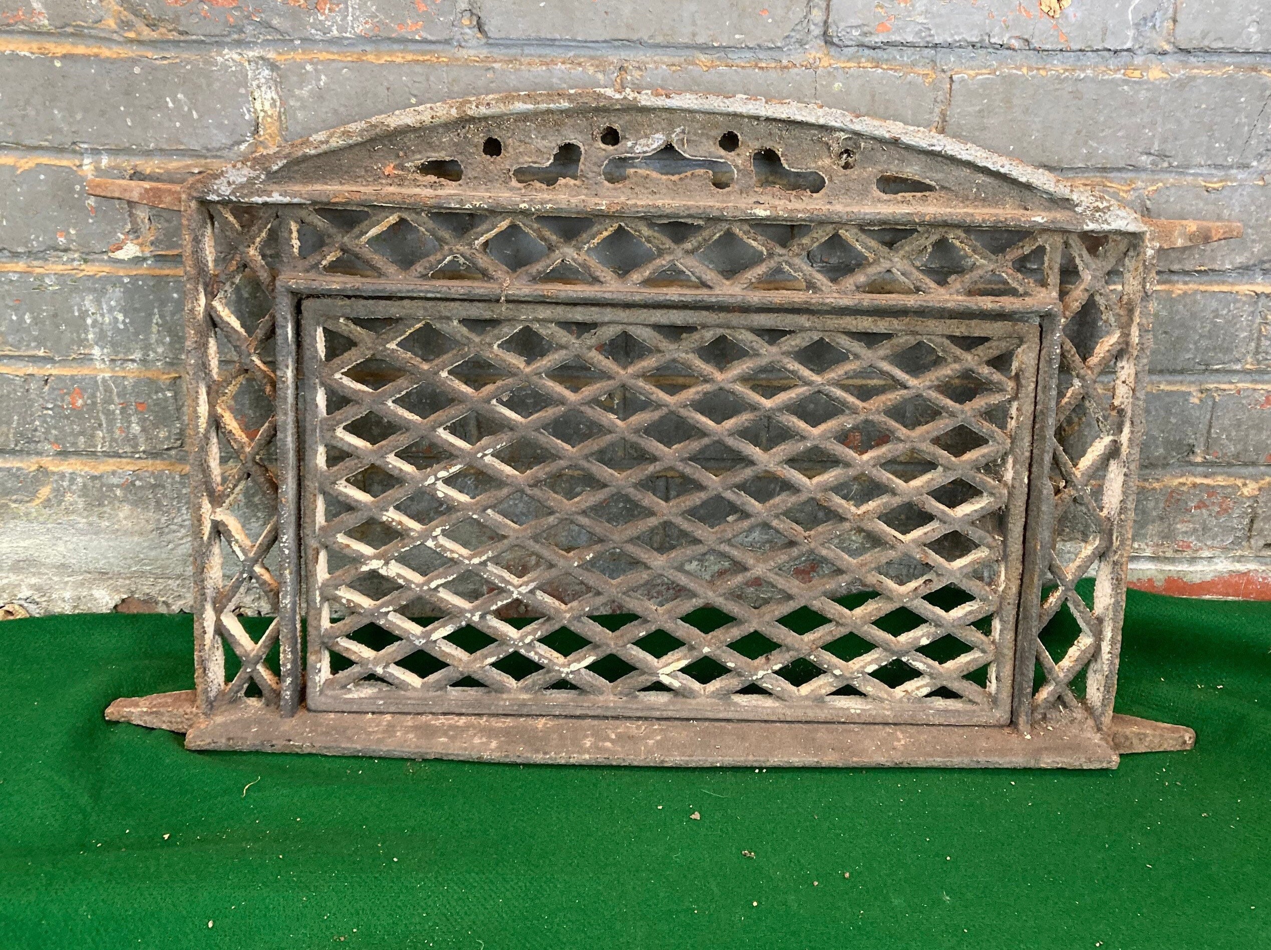 RESERVED Antique Cast Iron Arch Top Window Crate, Forged Architectural ...