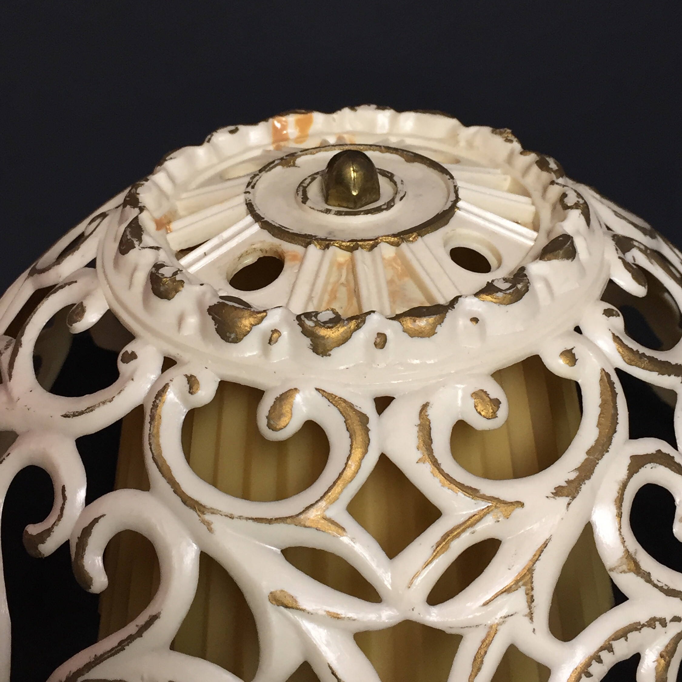 Vintage Hard Plastic, Scroll Work Lamp Shades