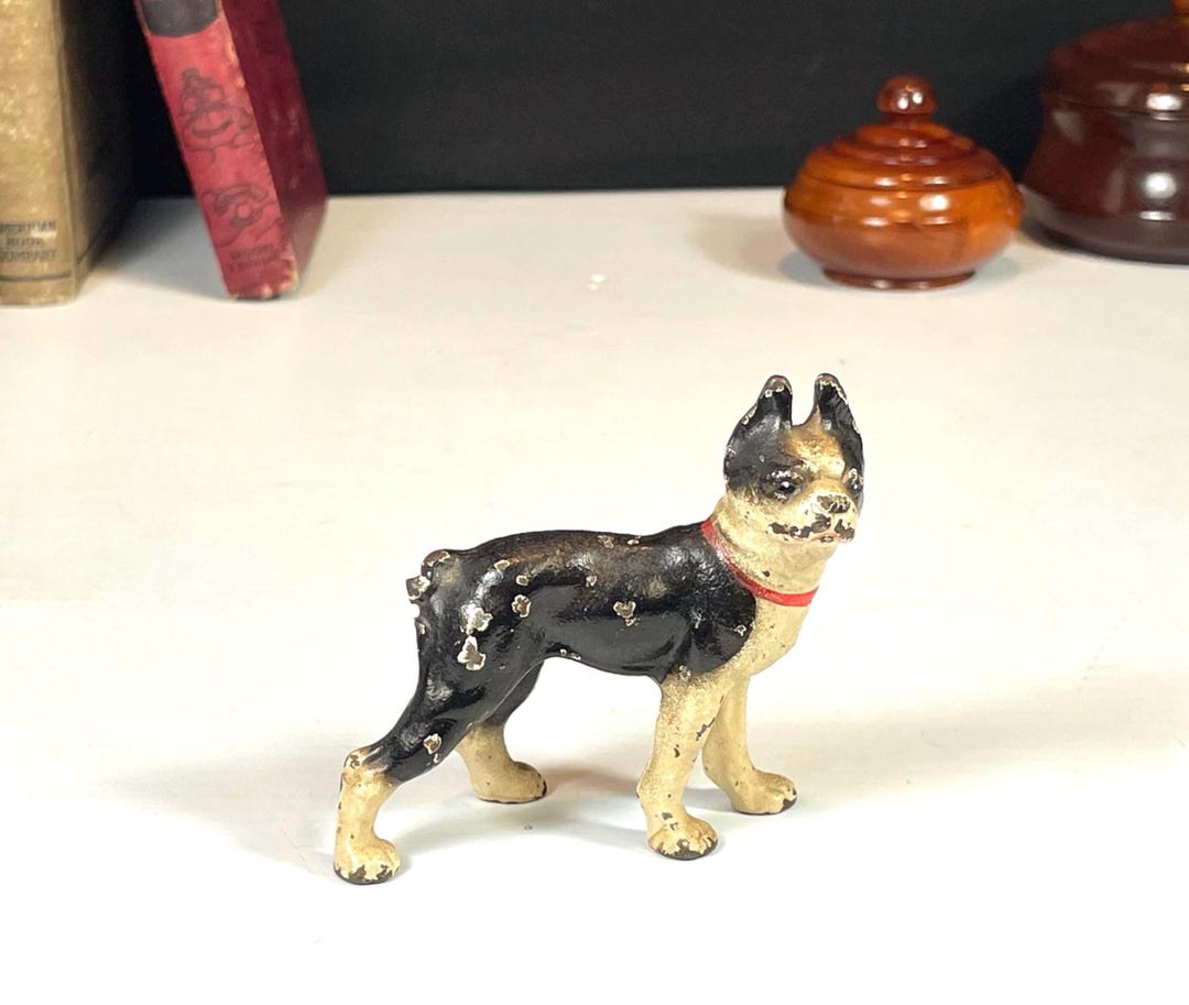 Vintage Hubley Cast Iron Boston Terrier Paperweight, Metal Dog Figurine ...