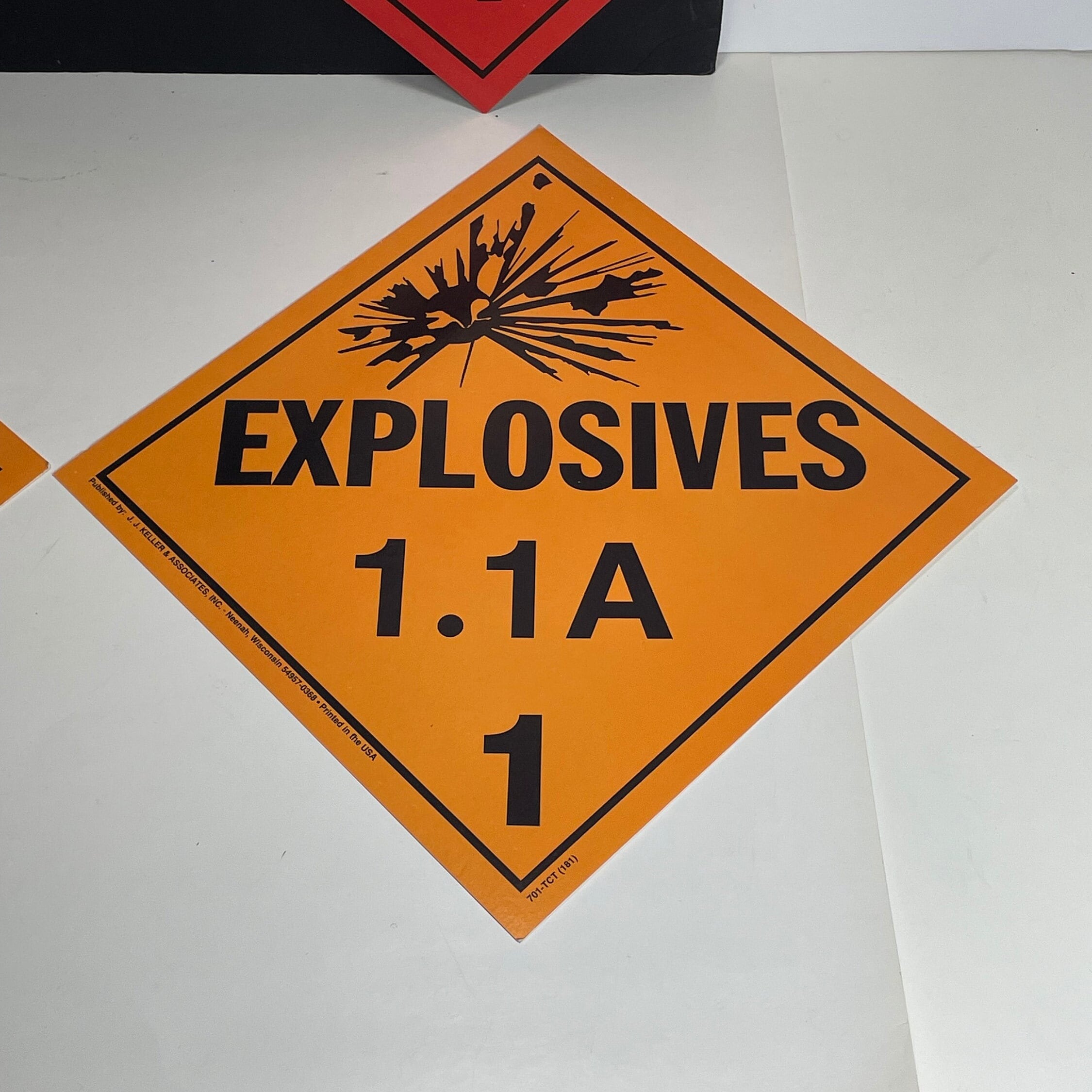 Set of 4 Hazardous Warning Placards Signs, Explosives, Blasting Agents ...