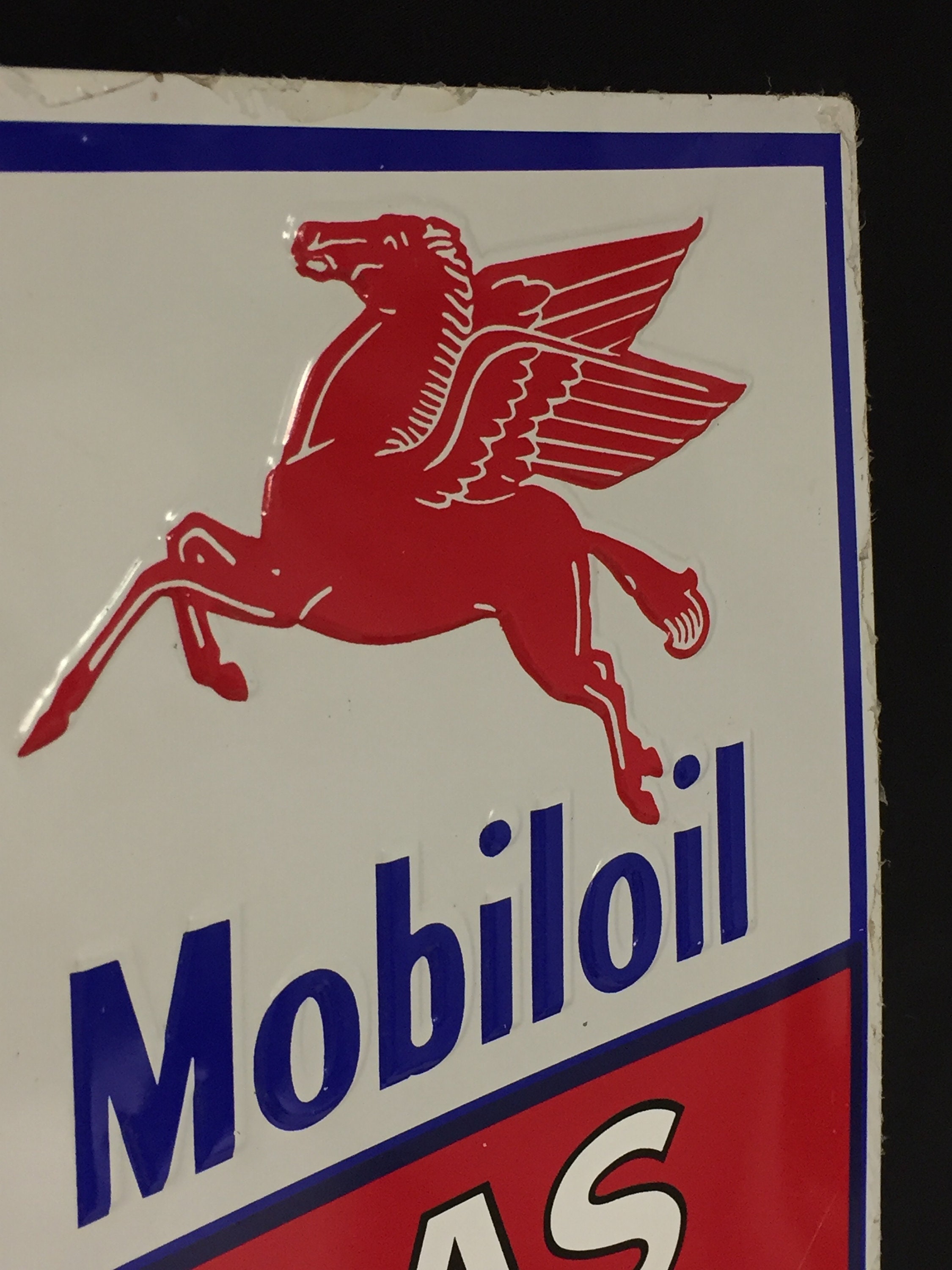 Mobil Gas & Oil Metal Advertising Sign, Mobilgas, Mobiloil, Pump Price ...
