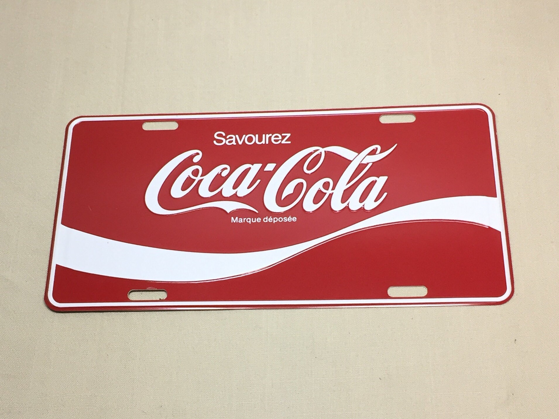 Coca-Cola, Coke SAVOUREZ License Plate, Coke Sign, Front Car Bumper ...