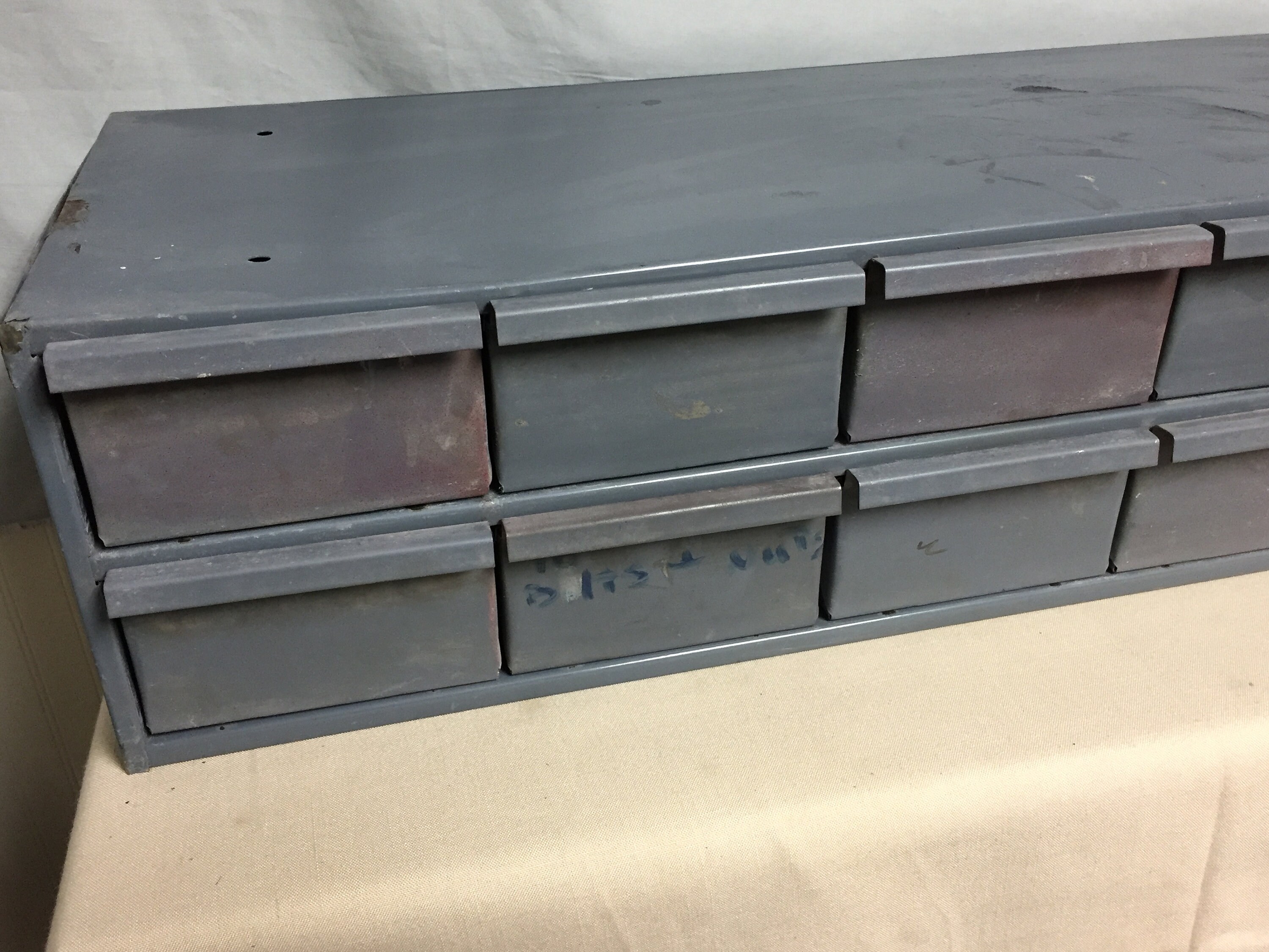 Vintage Durham Gray Industrial 12 Drawer Steel Parts Cabinet, Old Parts ...