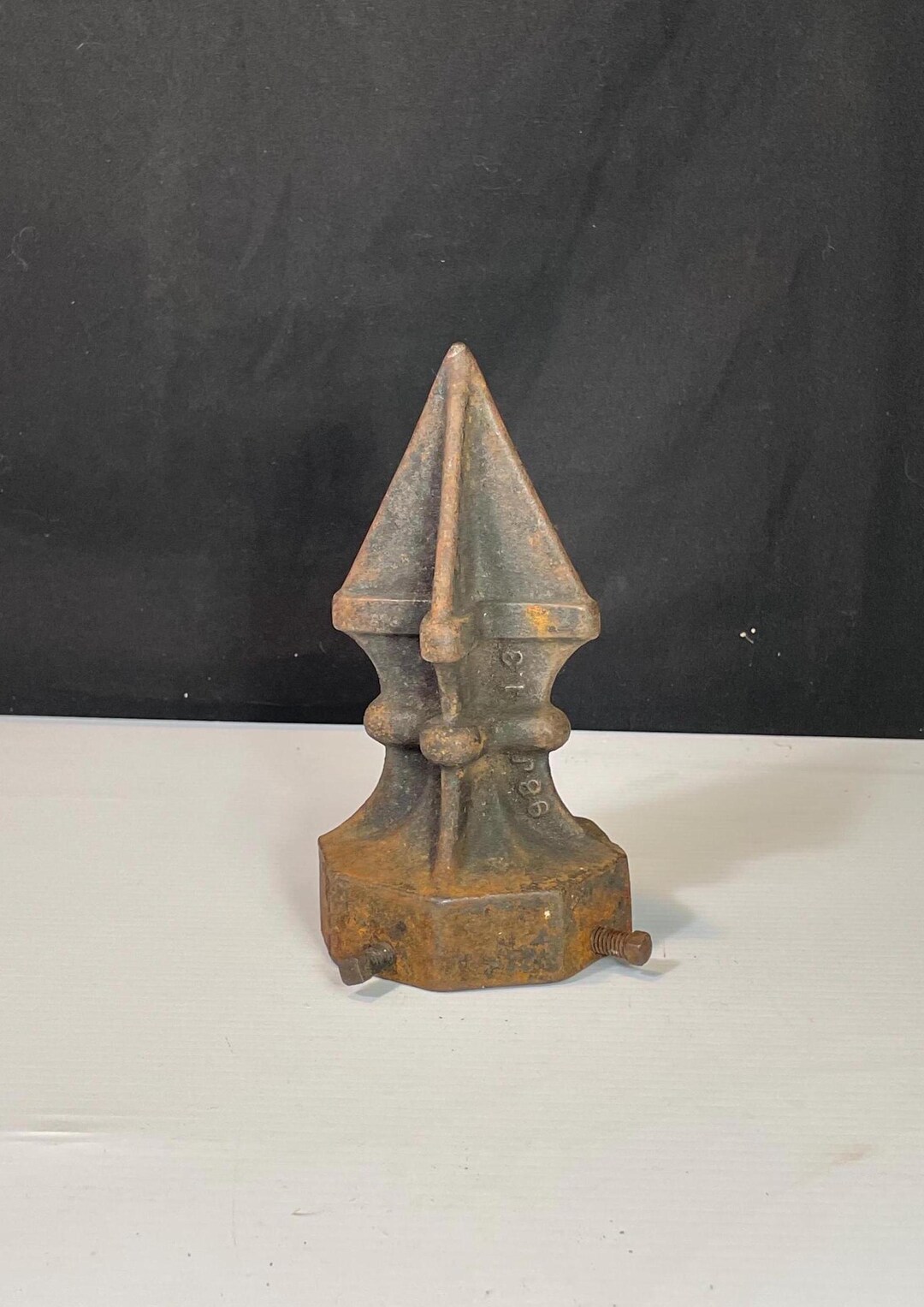 8" Gas Station Sign Post Finial Iron Spear Top W/ Original Set Screws ...