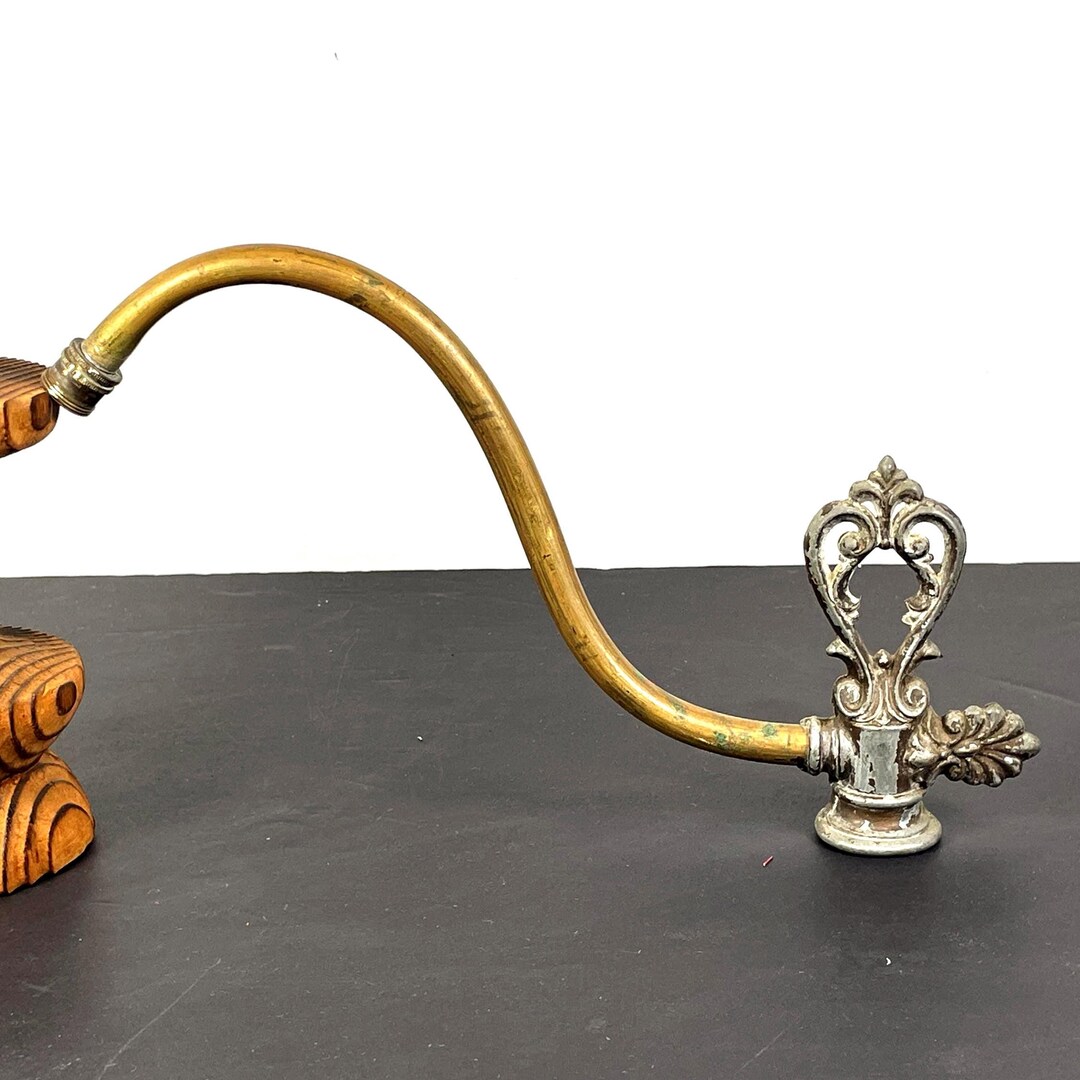 Ornate Antique Brass Bridge Arm Lamp Top Part, Gooseneck - Etsy