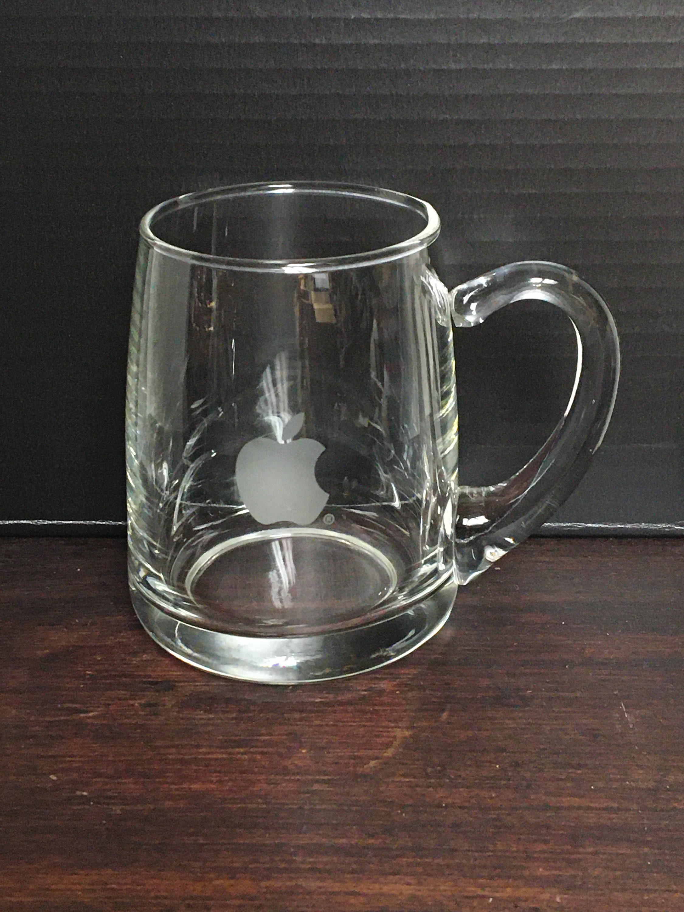 Rare Vintage Apple Computer Glass Mug with Etched Apple, 1980's, Early ...