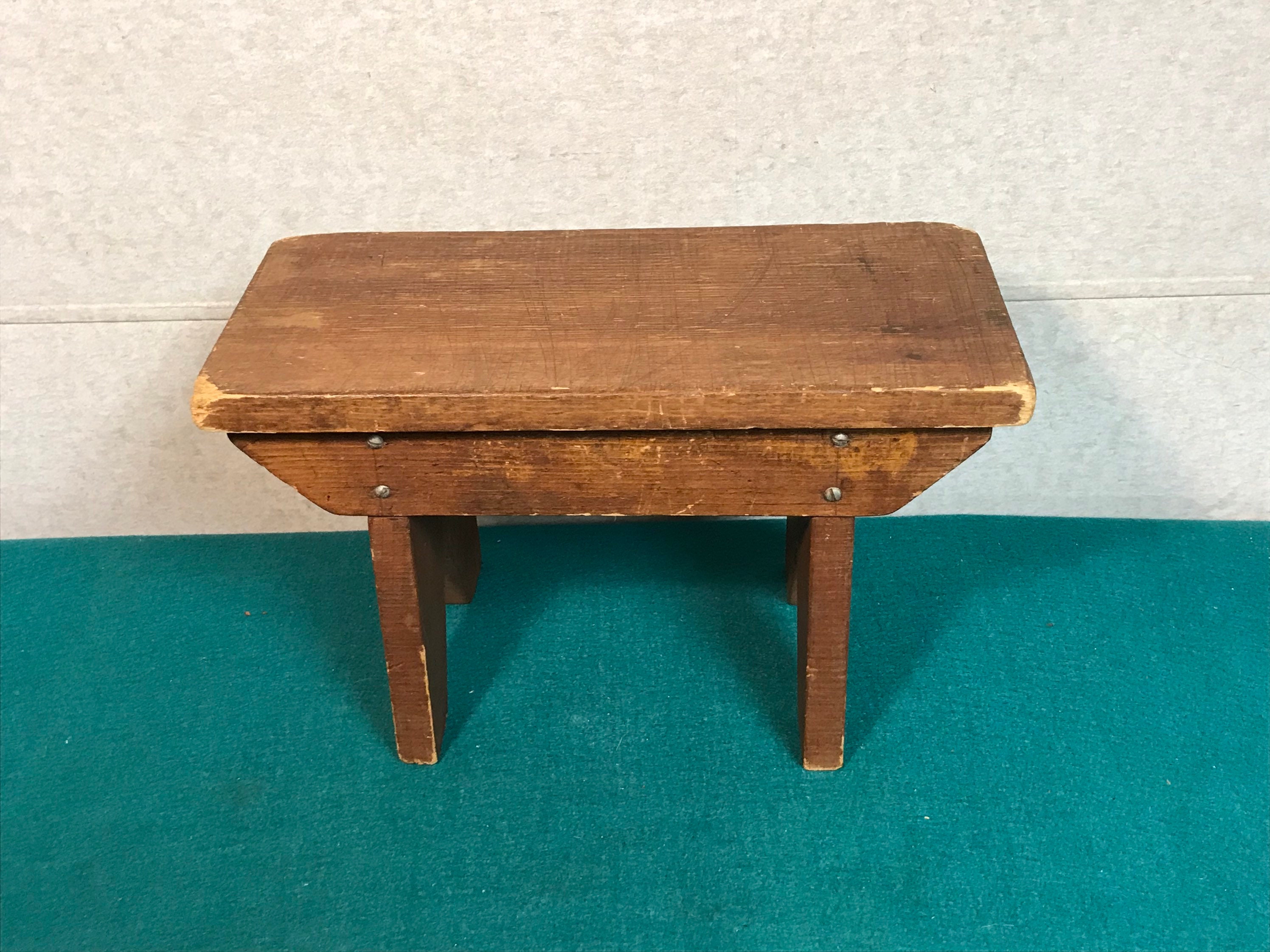 Handmade, Wooden Stool, Primitive Step Stool, Farmhouse, Rustic Plant Stand