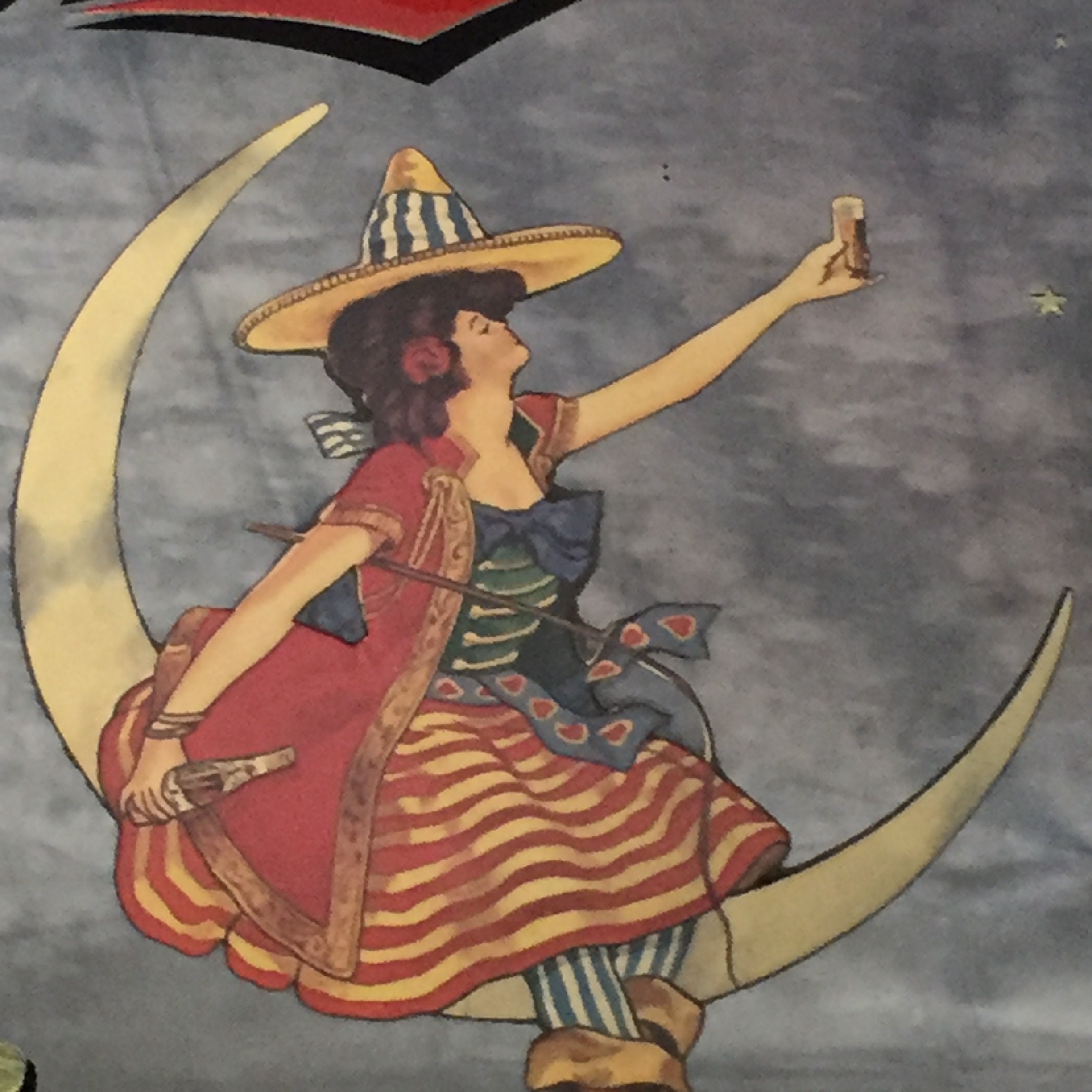 1979 Miller High Life Beer Wall Mirror Sign Girl Witch On The Moon 14 x ...
