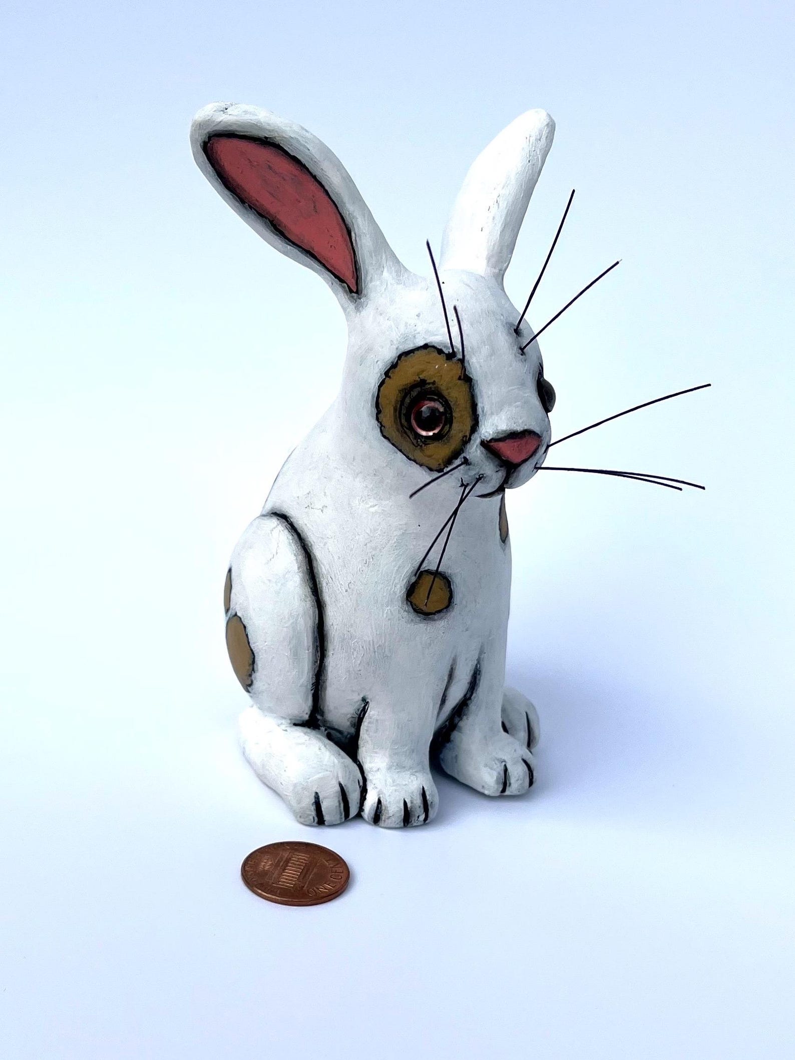 Hand Sculpted and Painted, Spotted Rabbit - Etsy