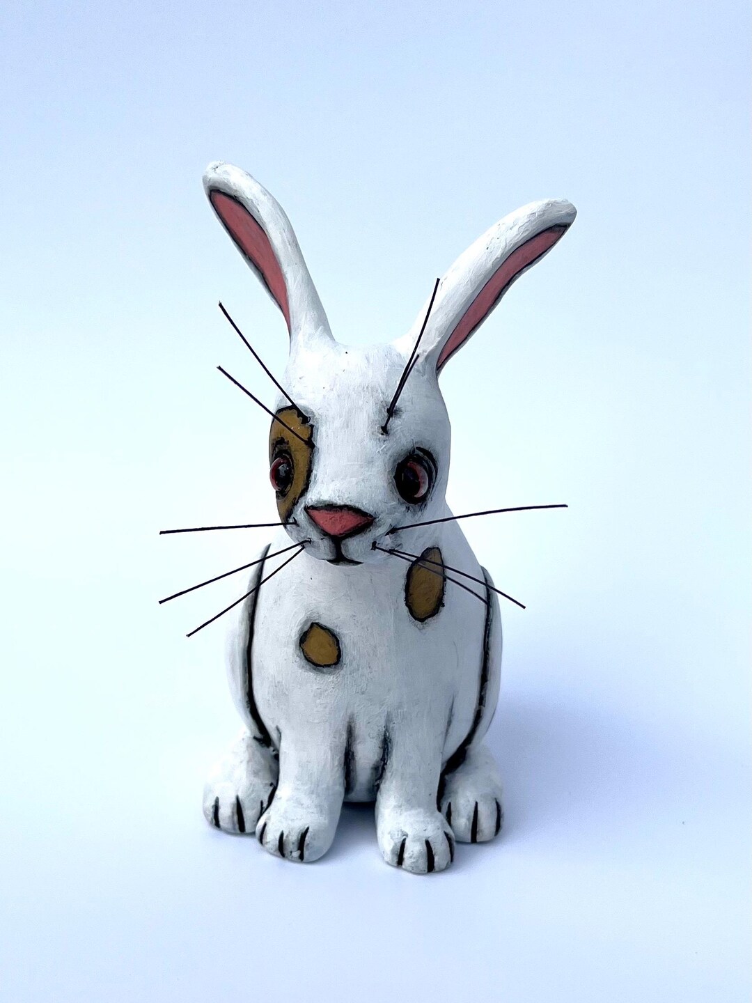Hand Sculpted and Painted, Spotted Rabbit - Etsy