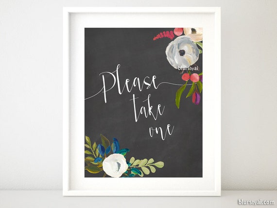 Items similar to Printable sign Please take one, wedding printable sign ...