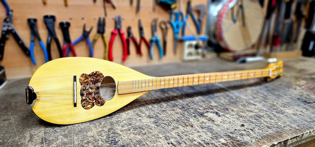Original Tzouras Handmade Traditional 6 String Solid Body Greek Tzouras