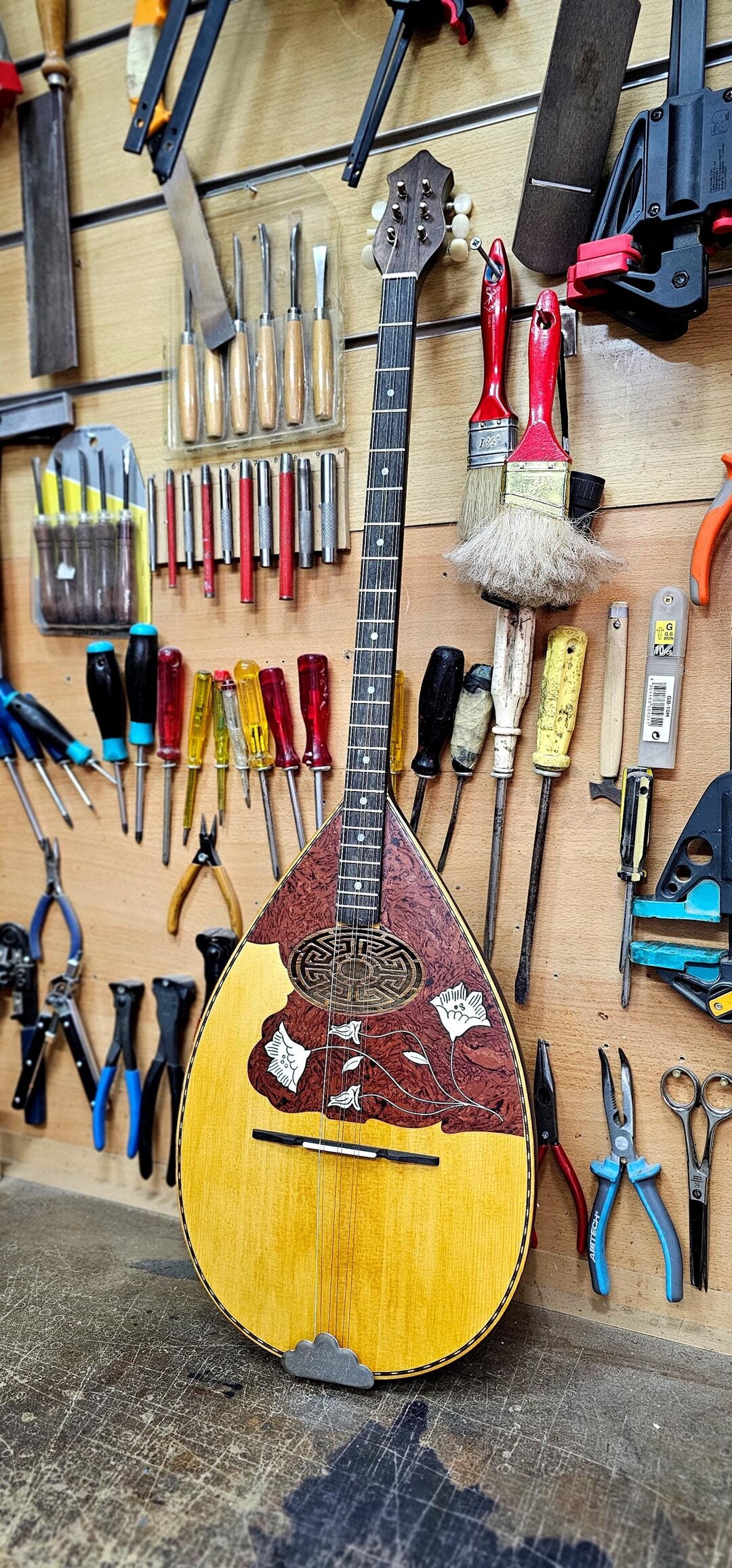 Custom Pre-war 6 String Bouzouki | Handmade Traditional Solid Body 6 ...