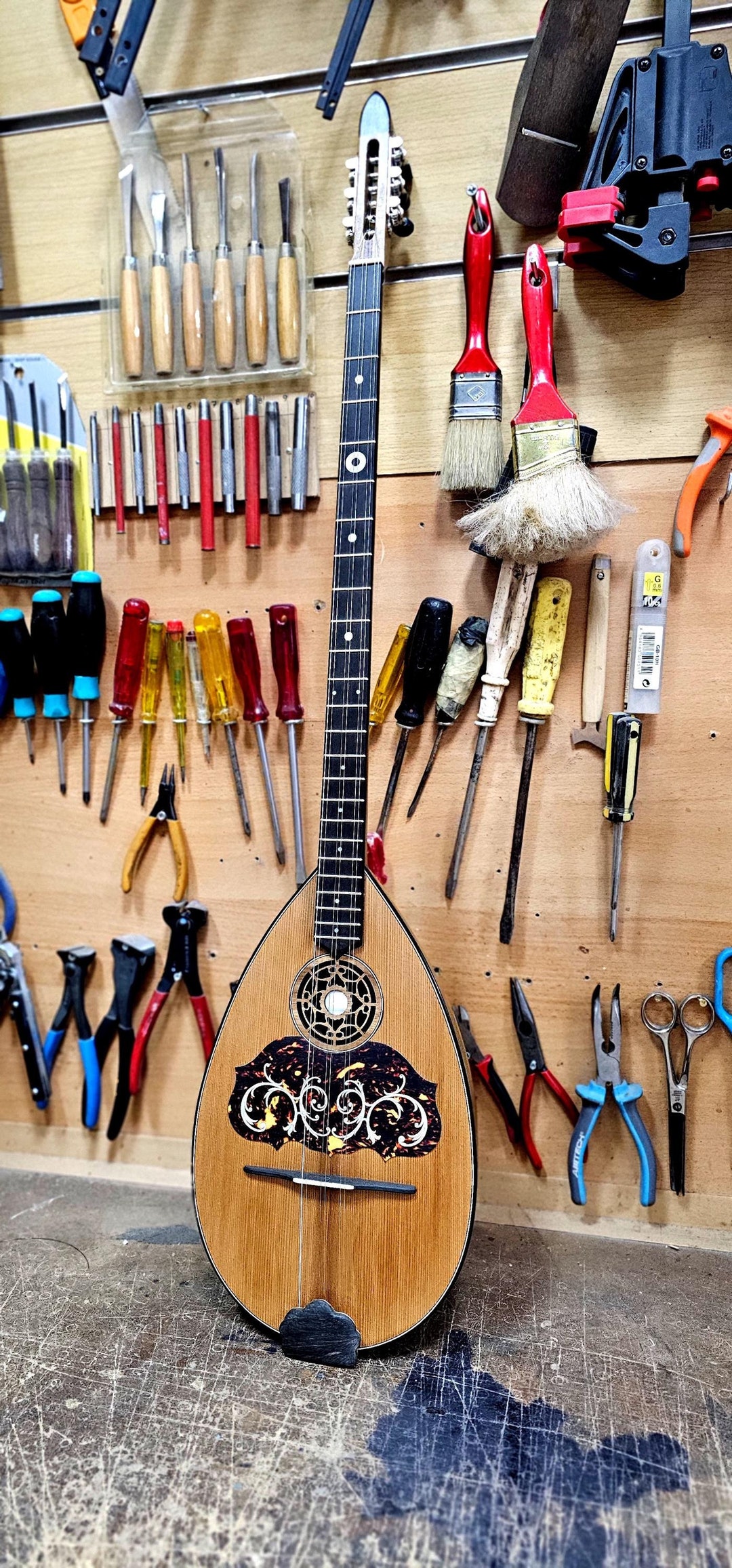 Custom Pre-war 6 String Bouzouki | Handmade Traditional 6 String Greek ...