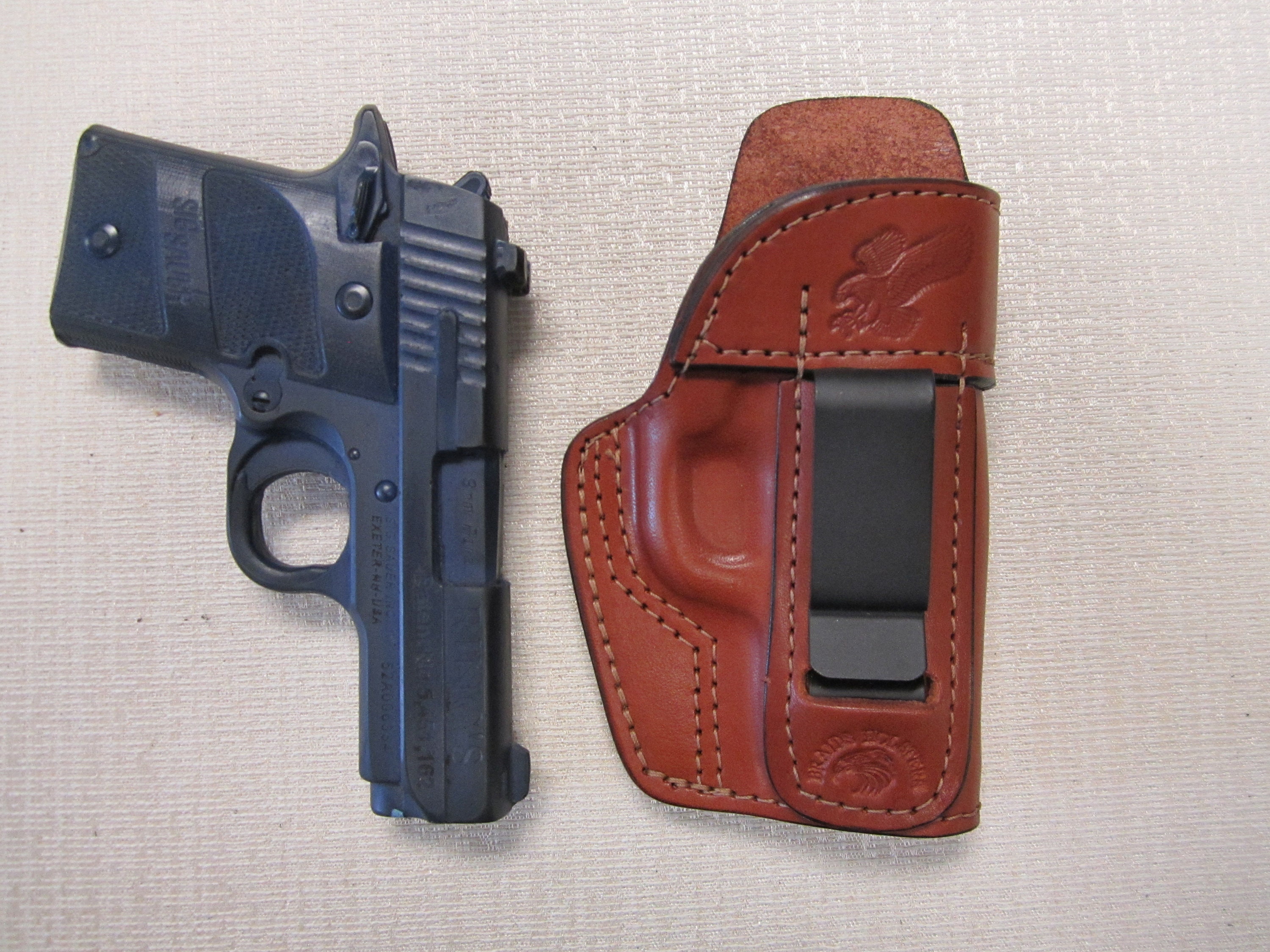 Fits Sig P938 Iwb formed BROWN leather holster with body shield right ...
