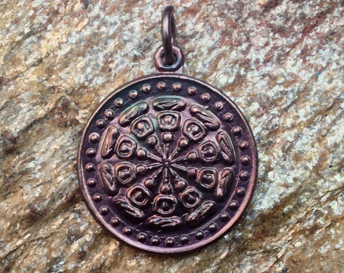 Dark Copper Dharma Wheel Pendant From Thailand - 1 Inch - Etsy