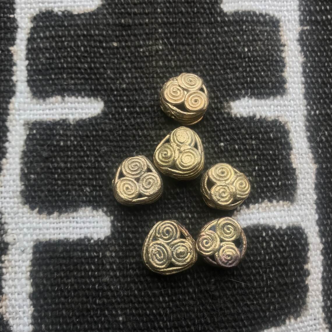 African Three Spiral Cast Brass Triangle Metal Beads 12 13 | Etsy