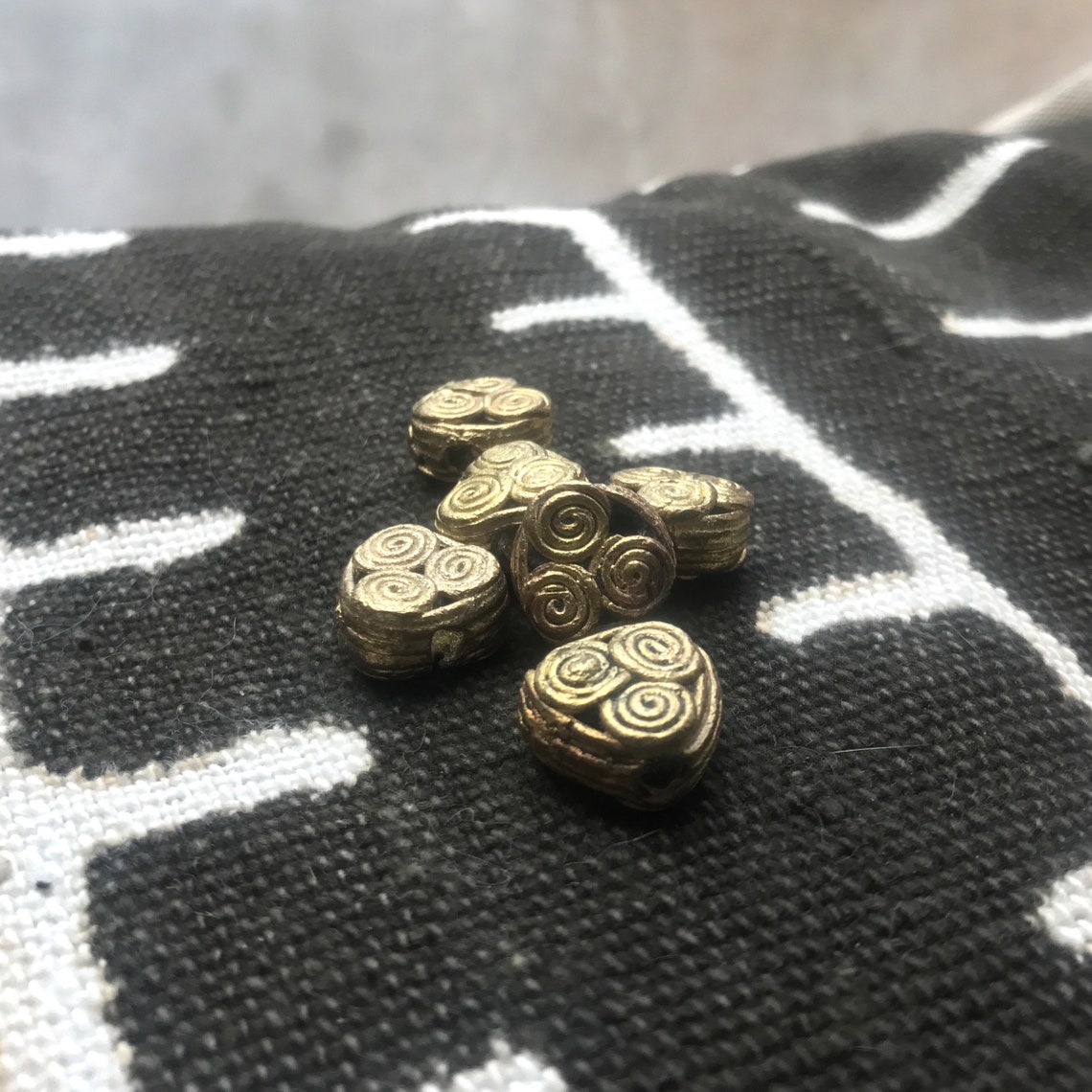 African Three Spiral Cast Brass Triangle Metal Beads 12 13 | Etsy