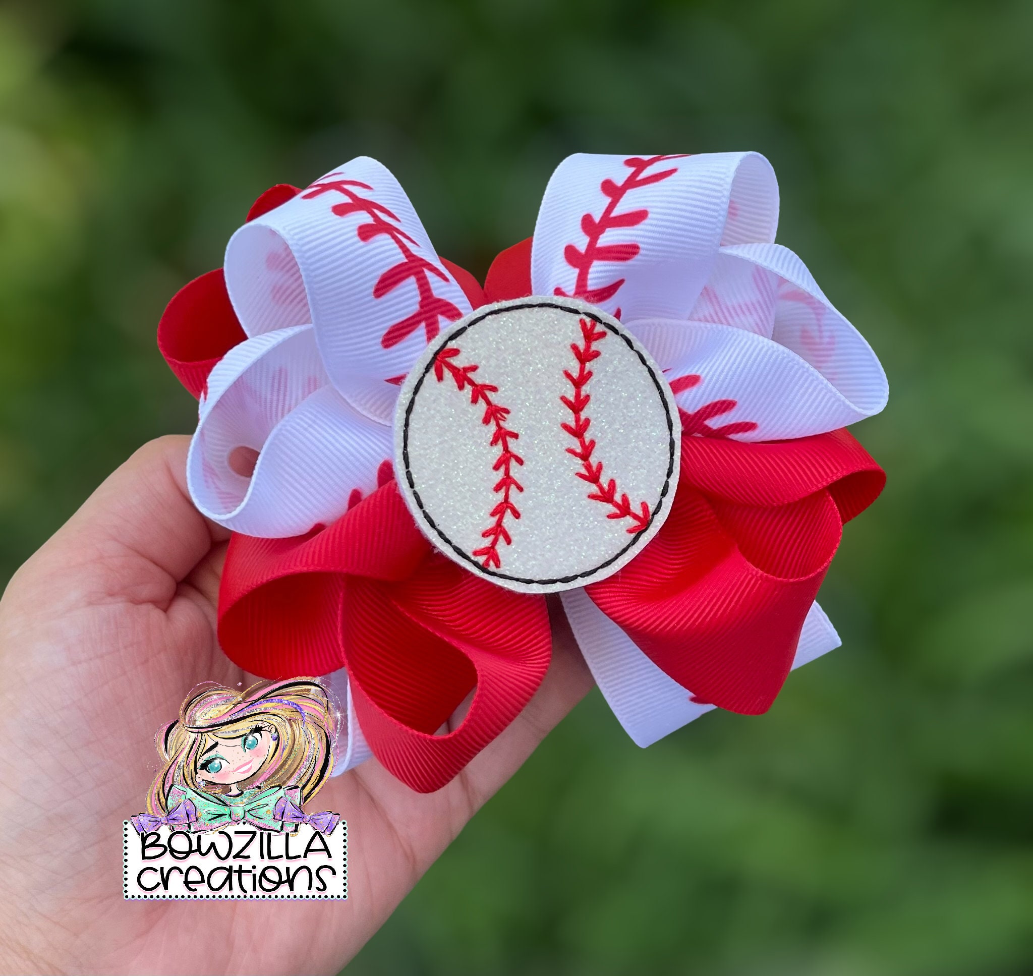 Baseball Ribbon Hair Bow Girls Baseball Hair Bow Baseball Headband ...