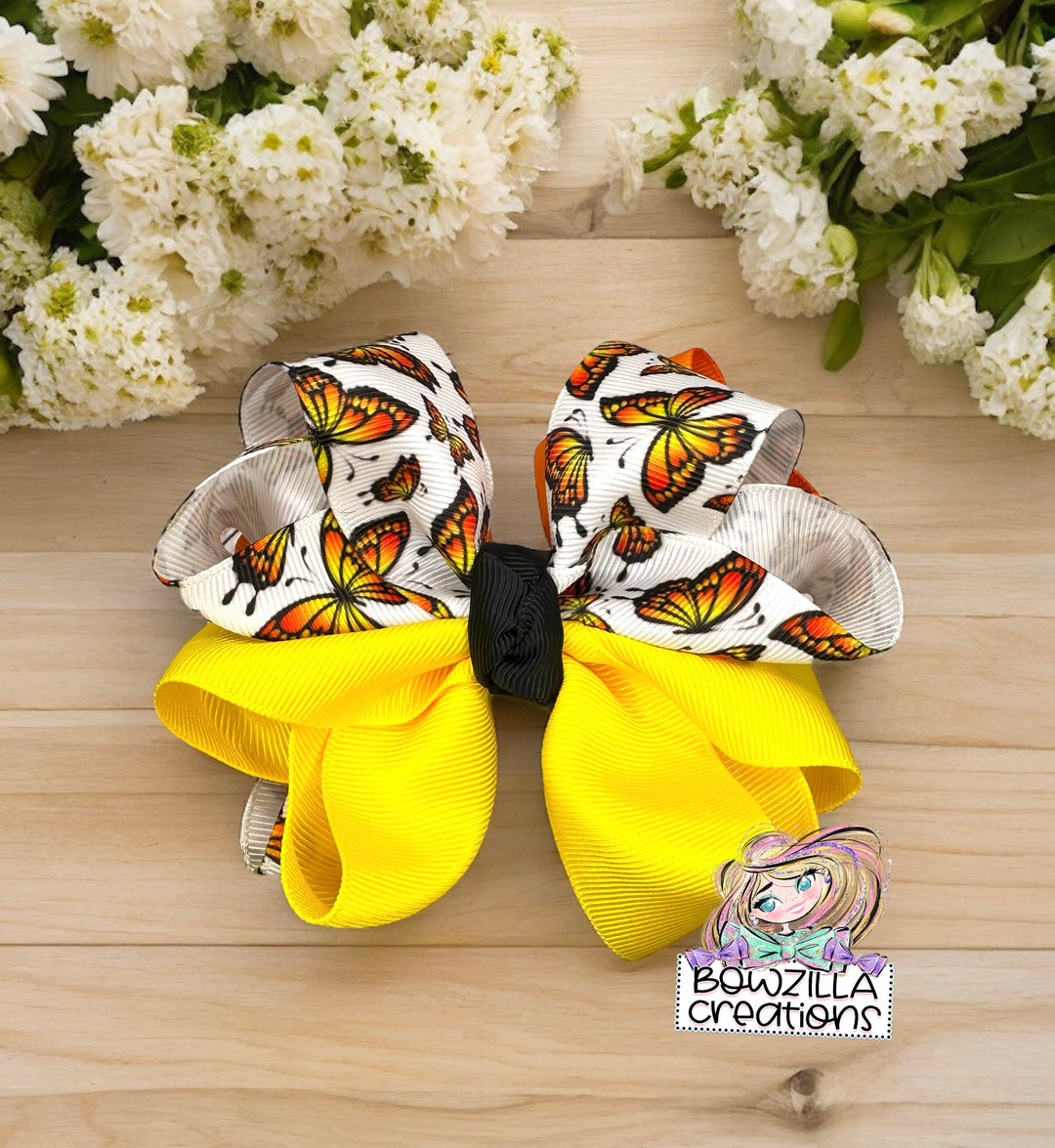 Monarch Butterfly Hair Bow | Butterfly Hair Bow | Ribbon Hair Bow ...