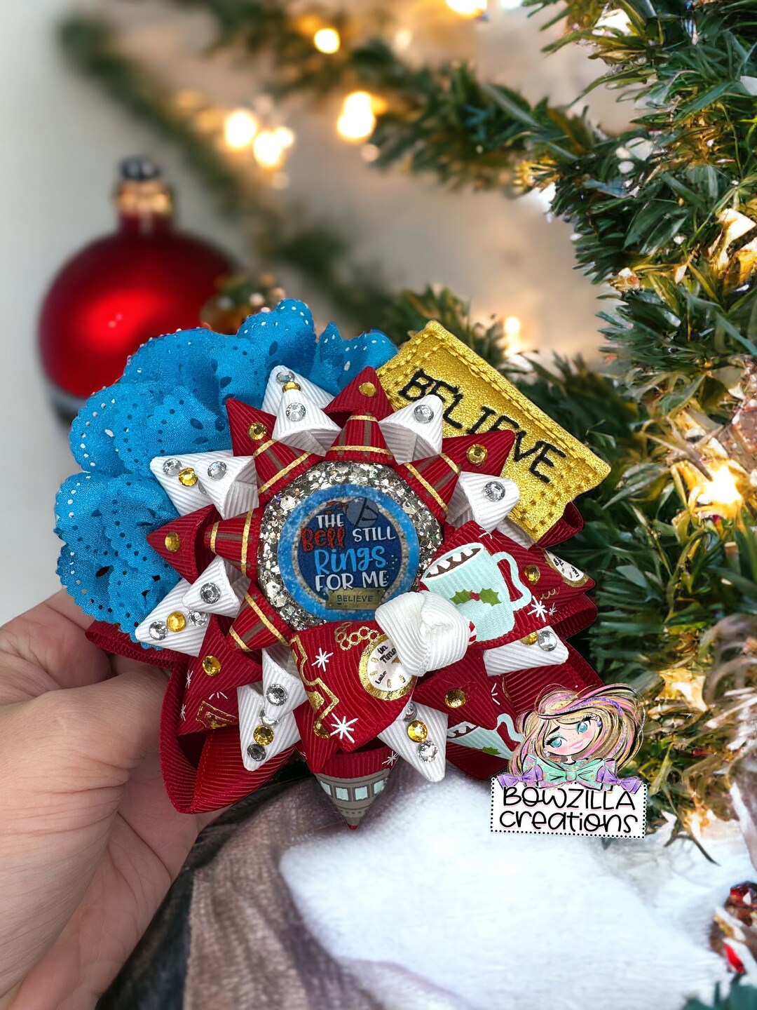 Christmas Train Hair Bow | Polar Express Bow | Magic Train Bow ...