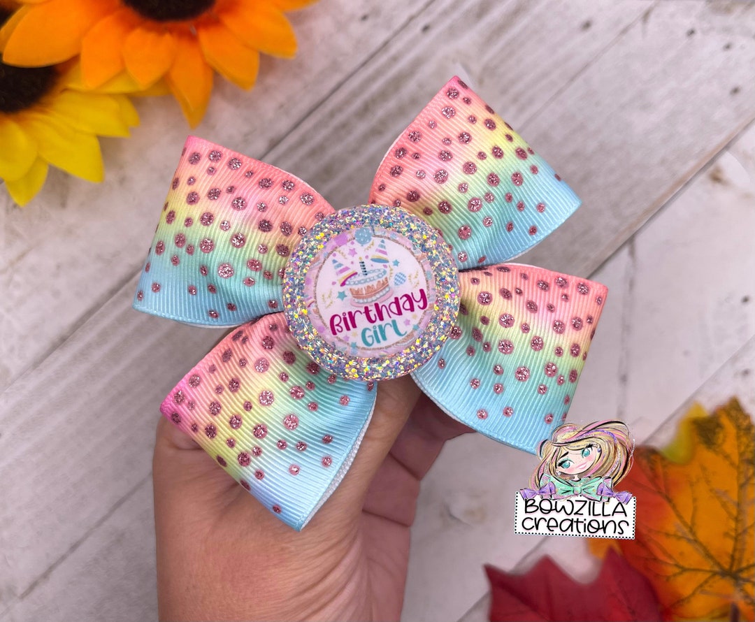Birthday Girl Hair Bow Birthday Girl Bow Birthday Bow Birthday Girl ...