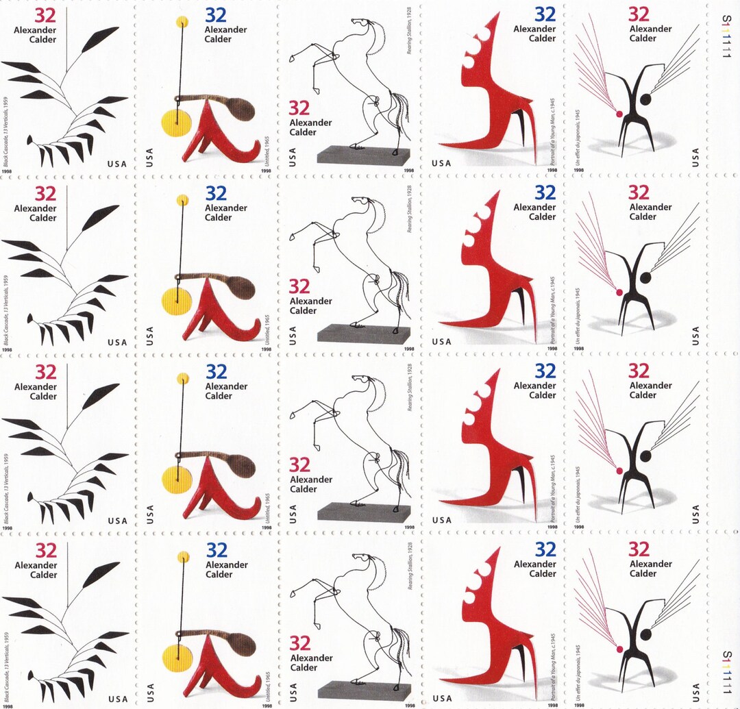 Alexander Calder 32c Unused Vintage 1998 Postage Stamps for Mailing ...