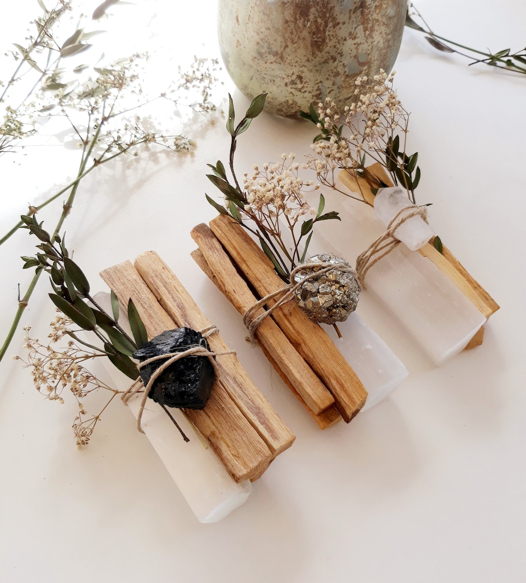 Energy Cleansing Ritual Kit, Palo Santo Fumigation Kit, Selenite ...