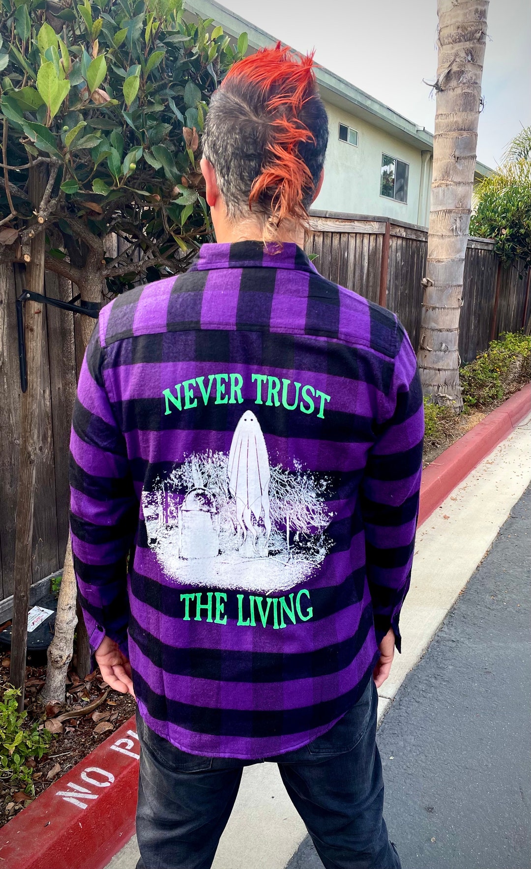 Never Trust the Living Ghost Flannel - Etsy