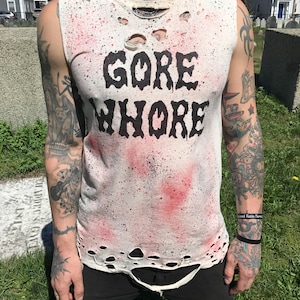 Gore Whore Distressed Tee - Etsy