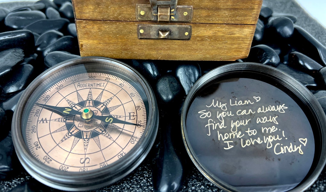 Personalized Engraved Brass Compass for a Graduation Gift, Vintage ...