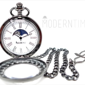 Moon Phase Pocket Watch: Personalized Alloy Metal Engraved Gift - Etsy